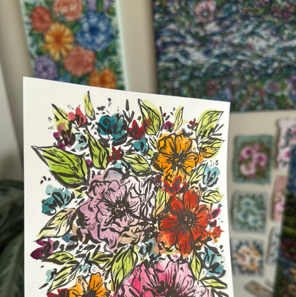 Floral Original Sketch Drawing #3 – KT's Canvases