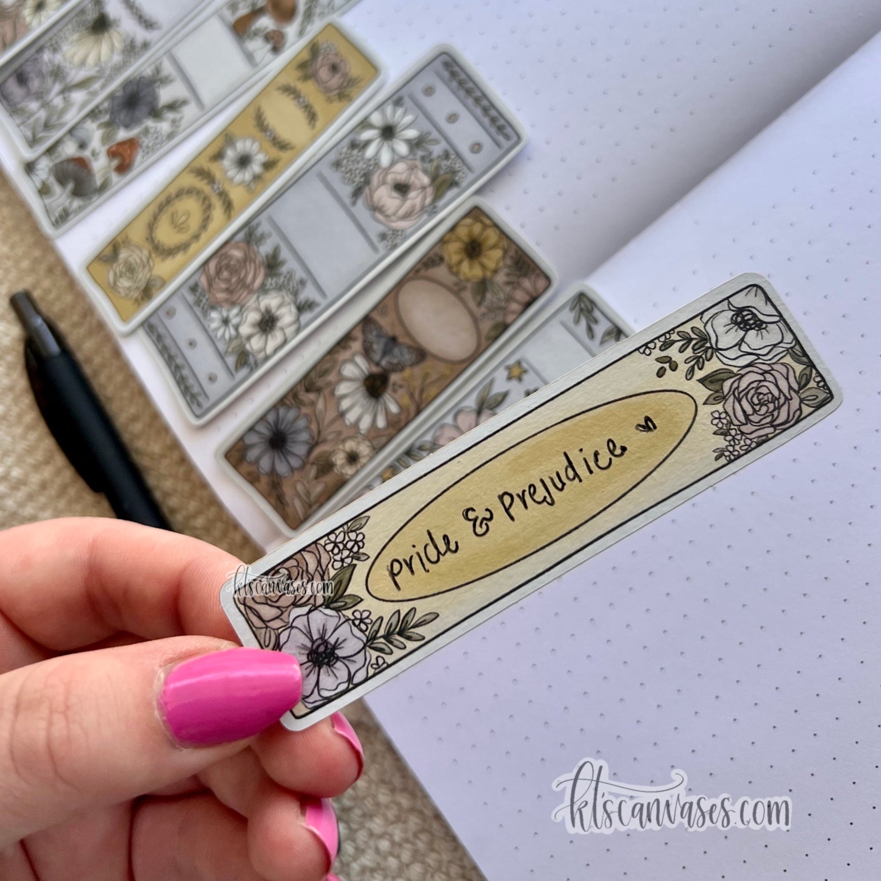 Floral Book Collection Sticker Pack (8 paper stickers included) – KT's ...