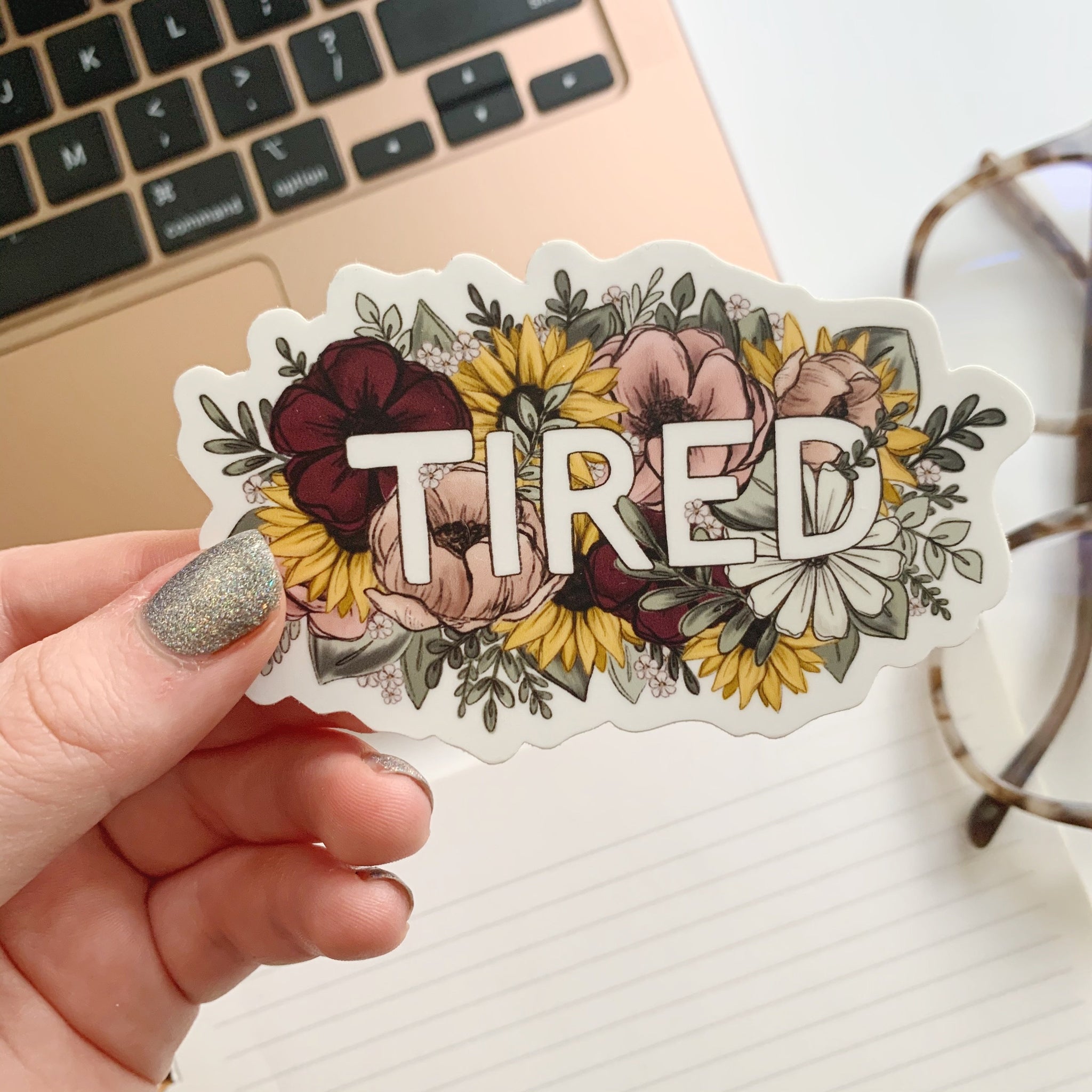 Floral Tired Sticker – KT's Canvases